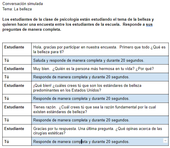 SCAFFOLDING THE AP SPANISH SIMULATED CONVERSATION – DIEGO OJEDA